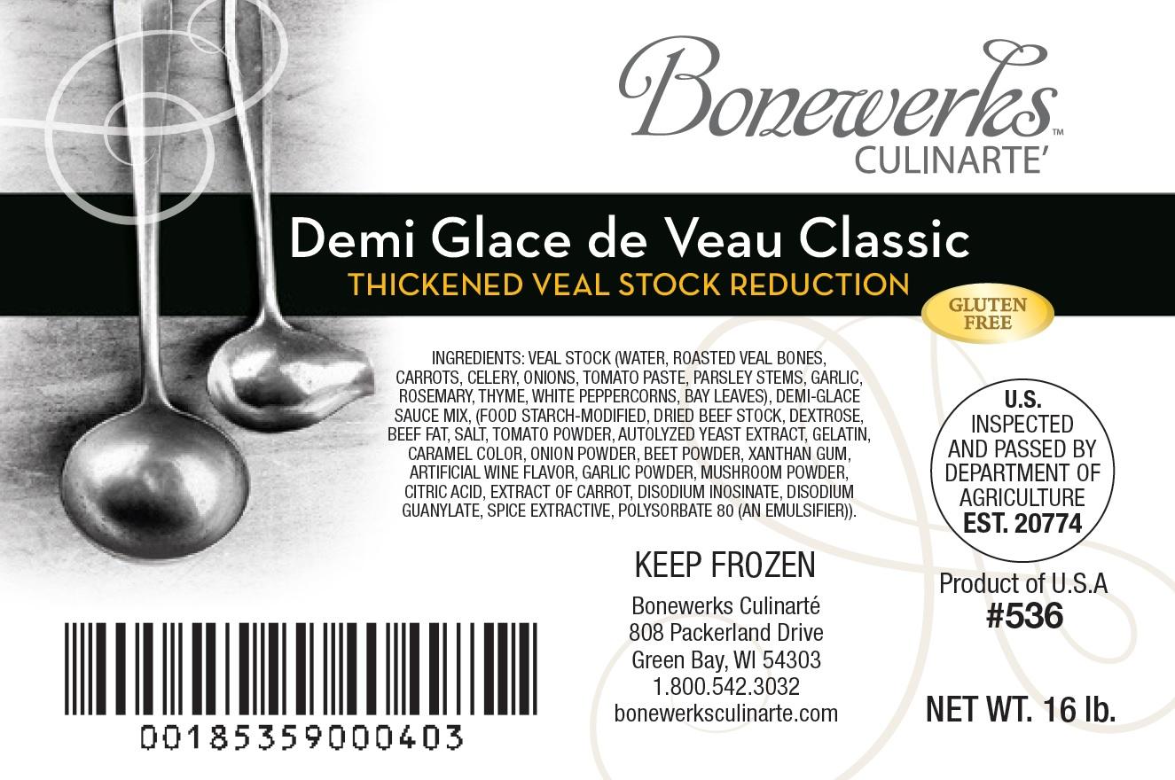 Bonewerks Culinarte Demi Glace de Veau Classic, 16 Pound.